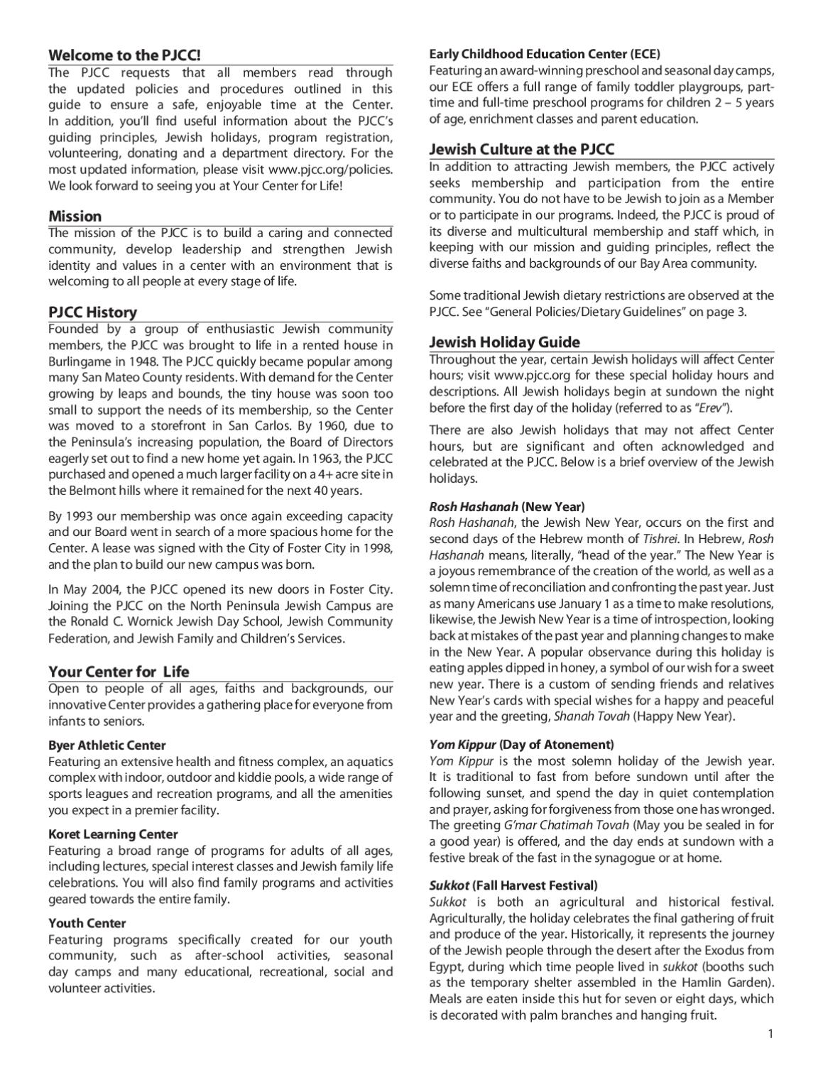 PJCC Member Guide - September 2010 by PJCC - Peninsula Jewish Community ...