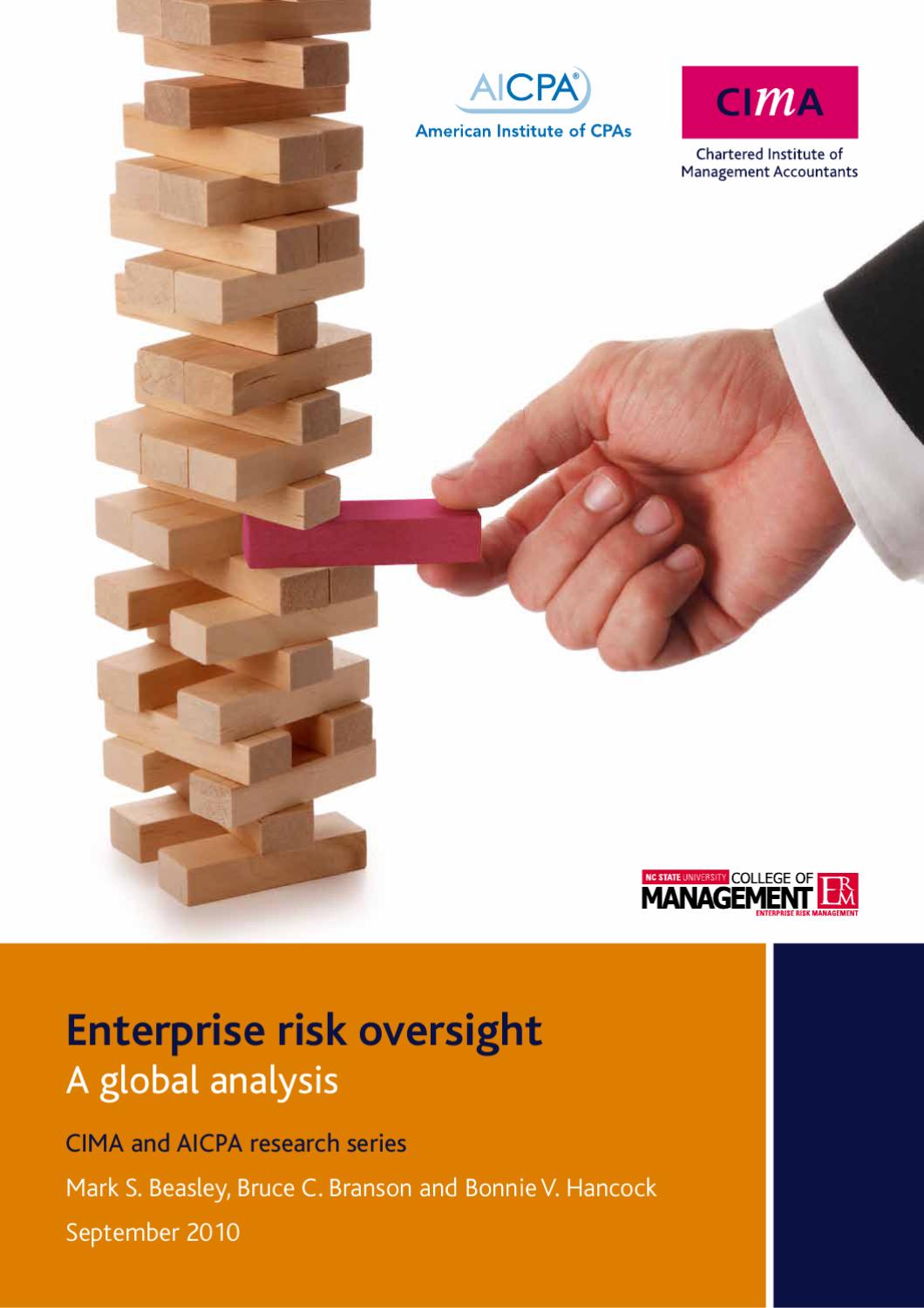 Enterprise risk oversight: a global analysis by Chartered Institute of ...