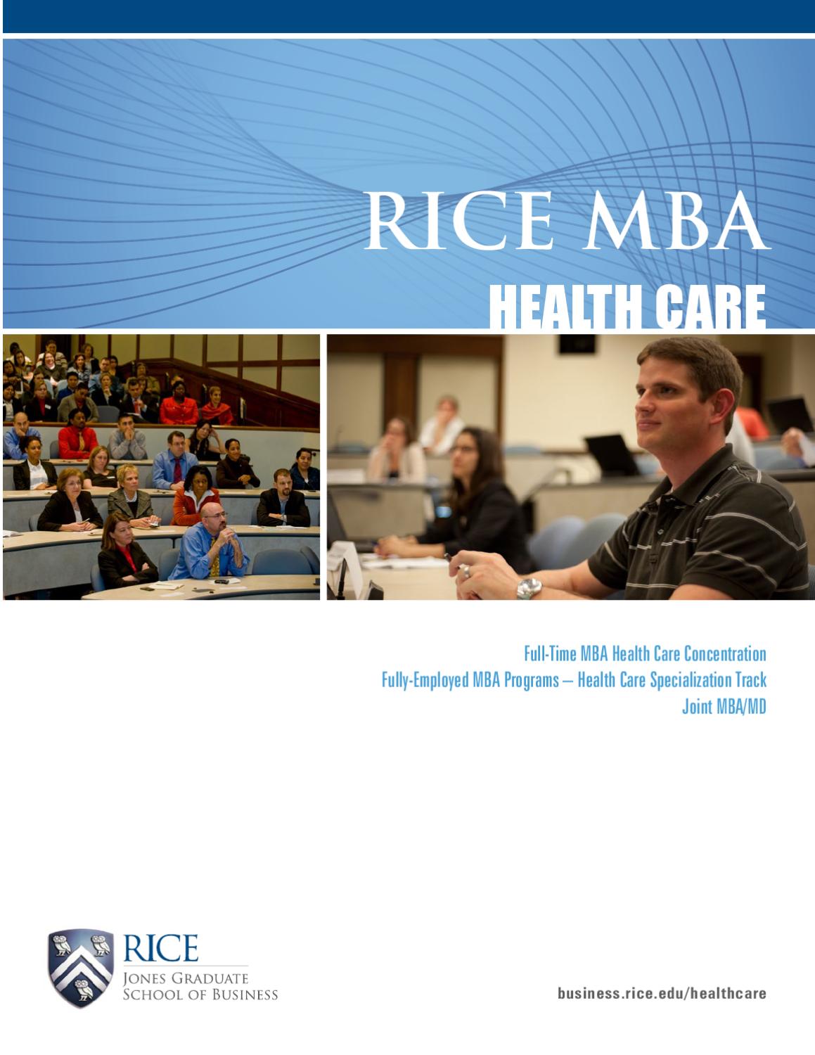 Rice MBA Health Care by Rice Business - Issuu