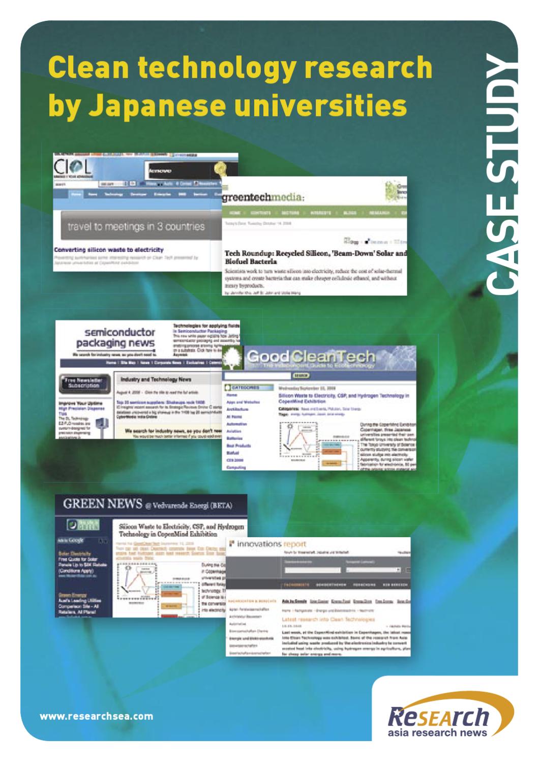 Case Study: Clean technology research by Japanese universities by Asia ...