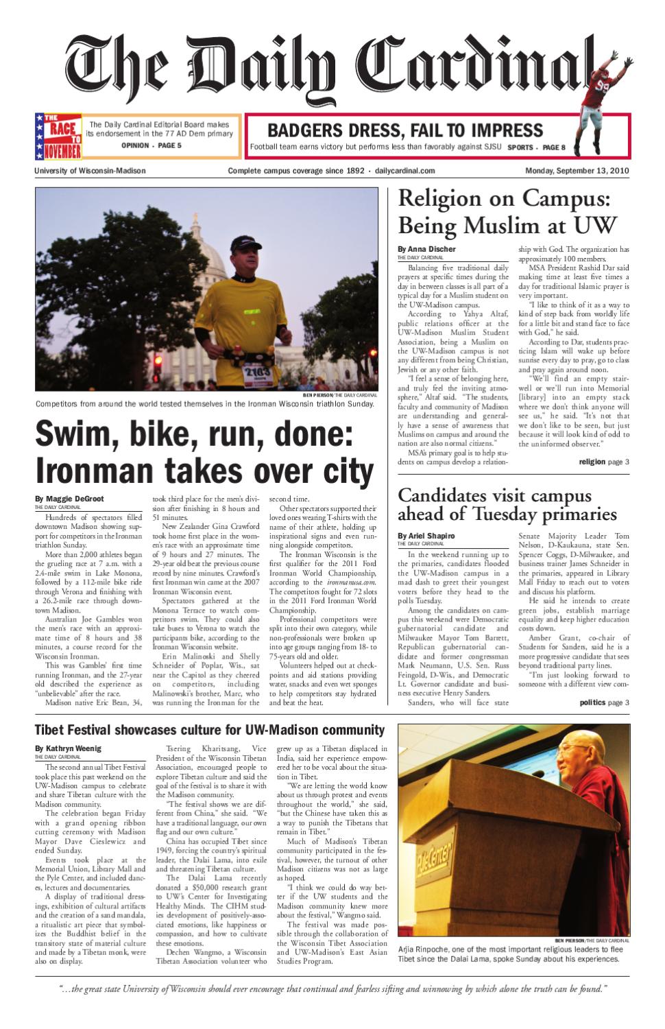 The Daily Cardinal - Sept. 13, 2010 by The Daily Cardinal - Issuu