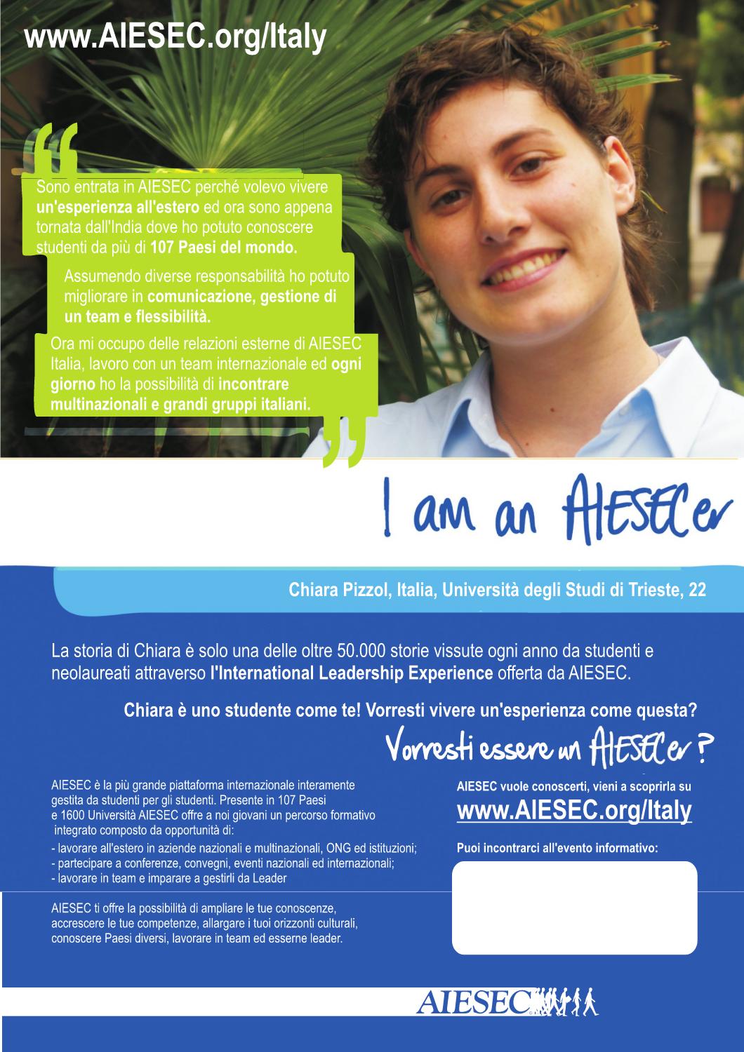 Italy, I am an AIESECer posters, autumn 2010 by AIESEC Italia - Issuu
