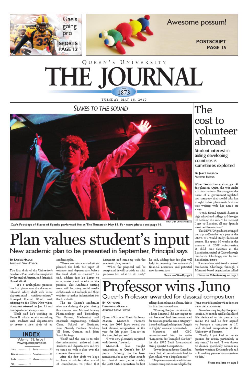 The Queen's Journal, Issue 1 by The Queen's Journal - Issuu