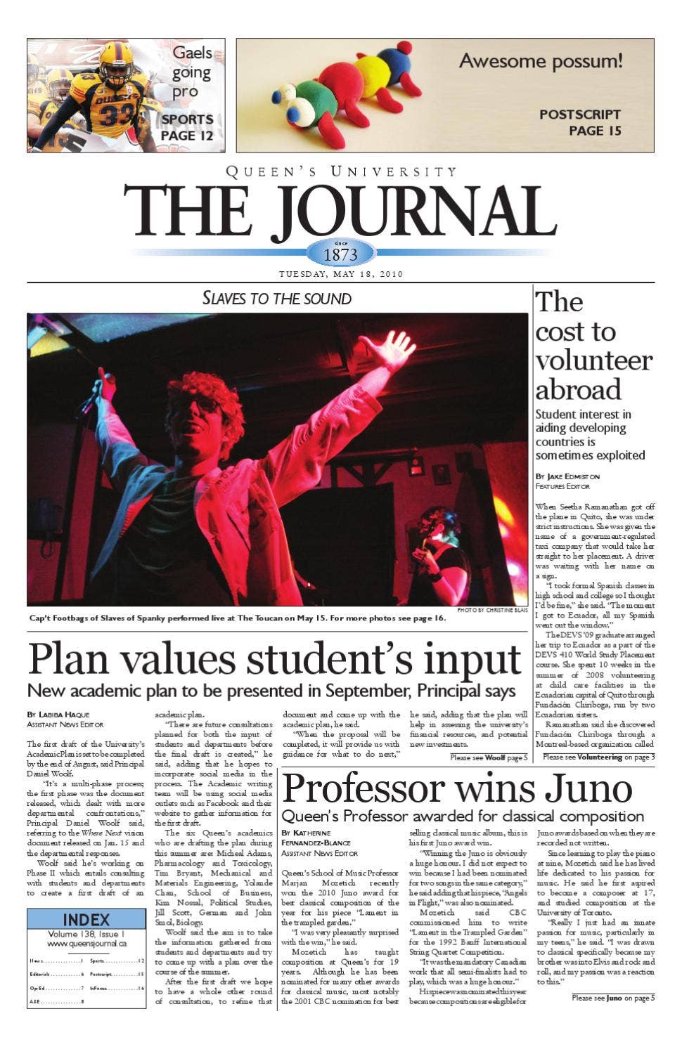 The Queen's Journal, Issue 1 by The Queen's Journal - Issuu