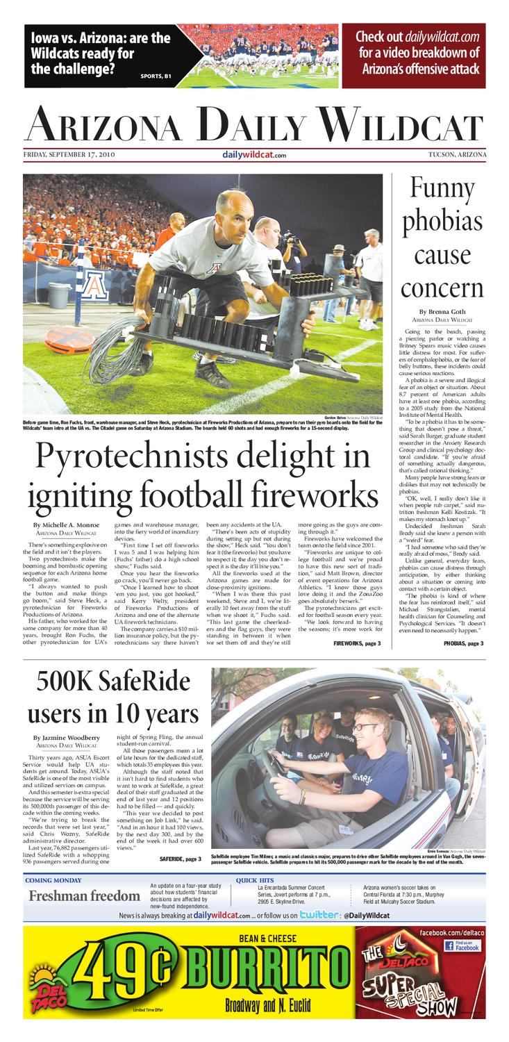 Arizona Daily Wildcat — Sept. 17, 2010 by Arizona Daily Wildcat - Issuu