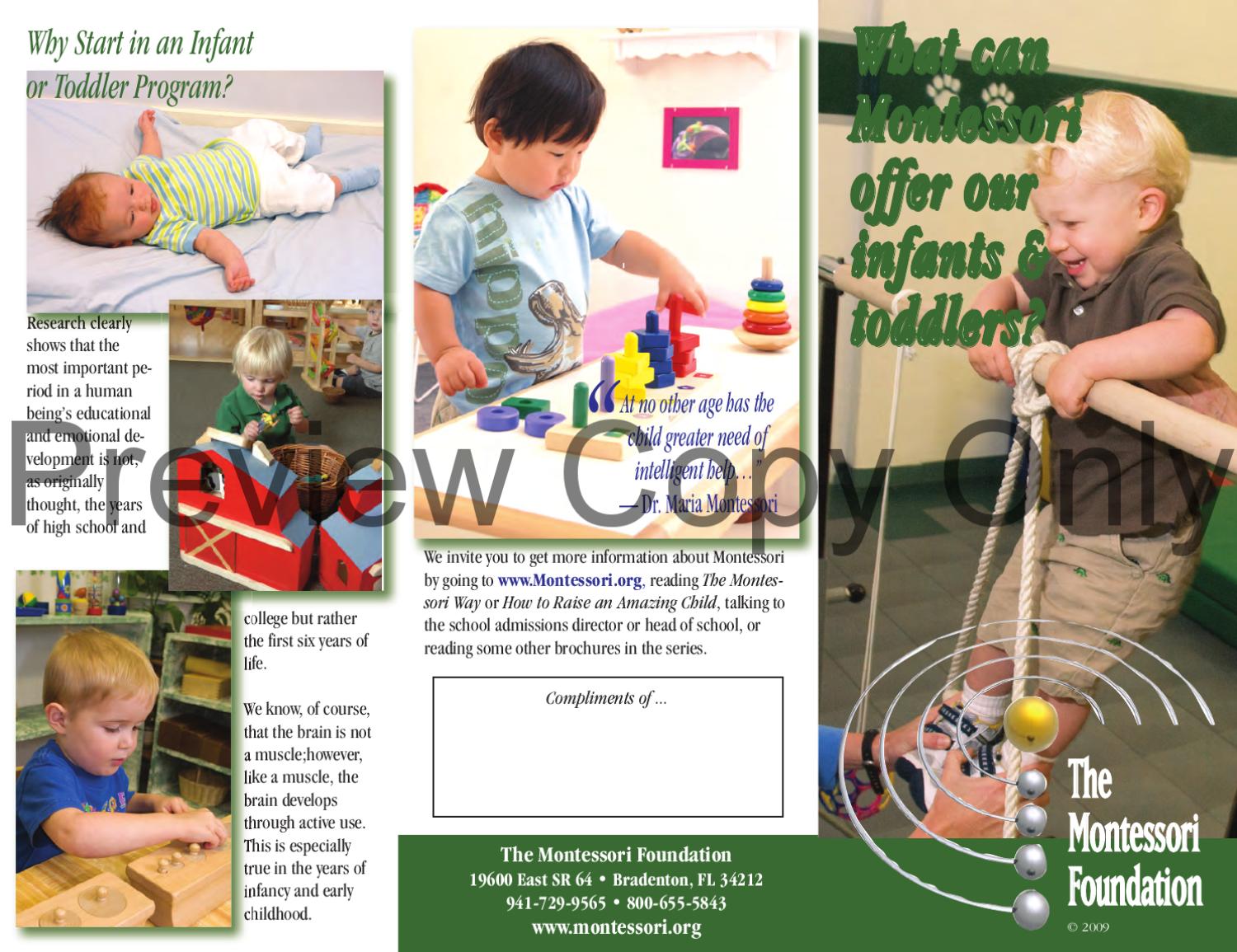 Sample Montessori Pamphlet Infant-toddlers by The Montessori Foundation ...
