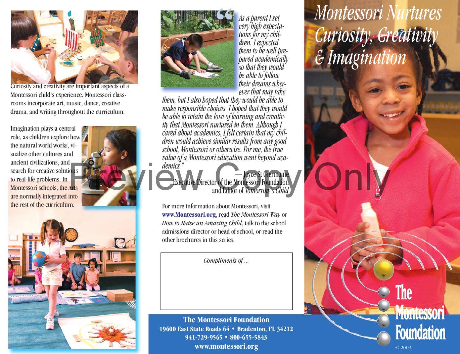 Sample pamphlet on Montessori and Creativity by The Montessori ...