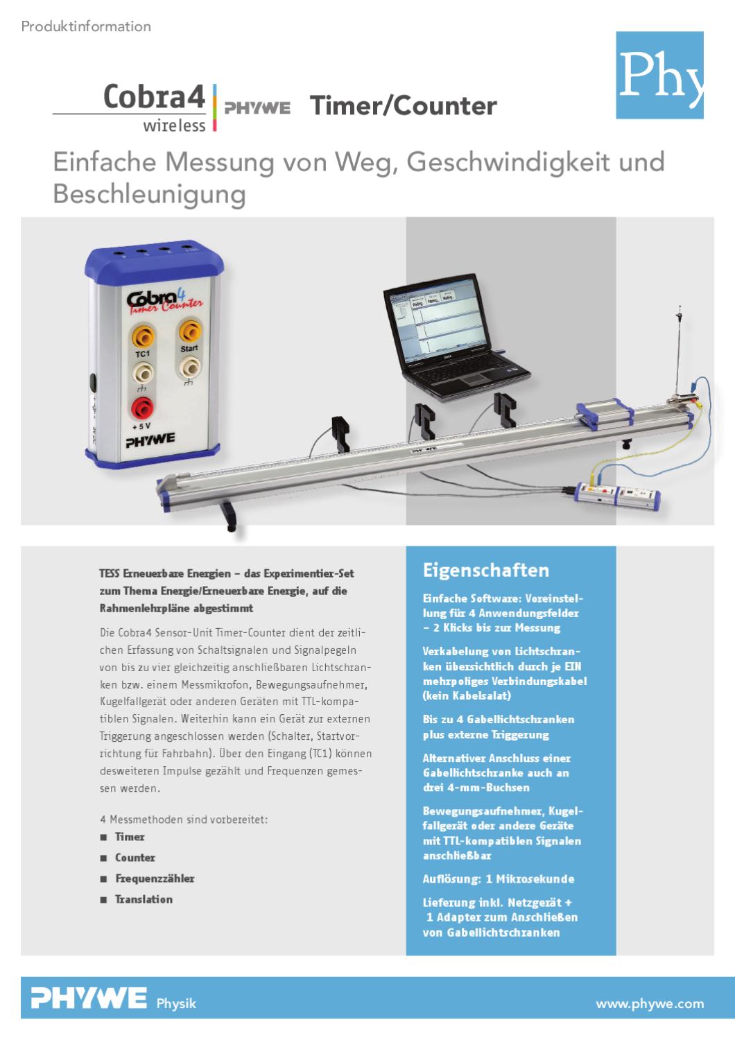 DE Physik: Cobra4 Timer/ Counter by PHYWE Systeme GmbH & Co KG - Issuu