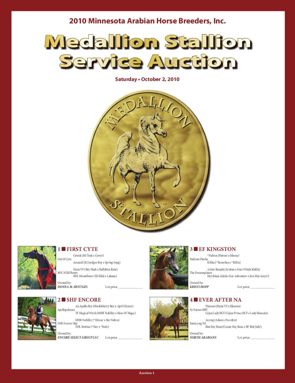 Medallion Stallion Service Auction by Arabian Horse Times - Issuu