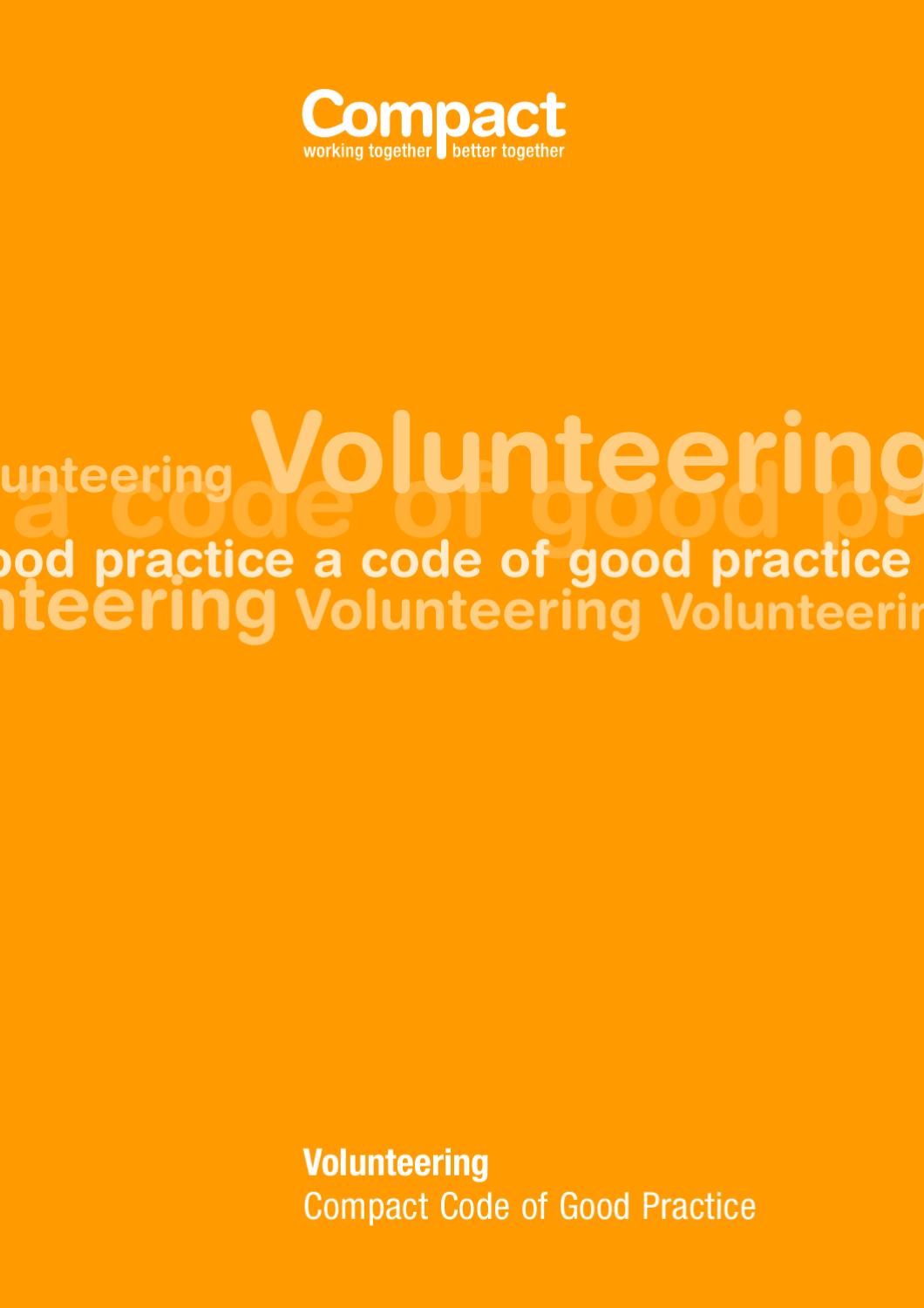 Volunteering - Compact Code of Good Practice by Voscur - Issuu