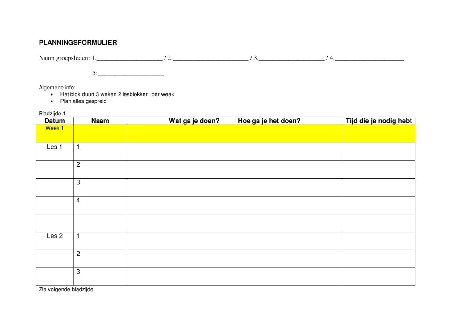 PLANNINGSFORMULIER en LOGBOEK by M.J. Moreno Moreno - Issuu