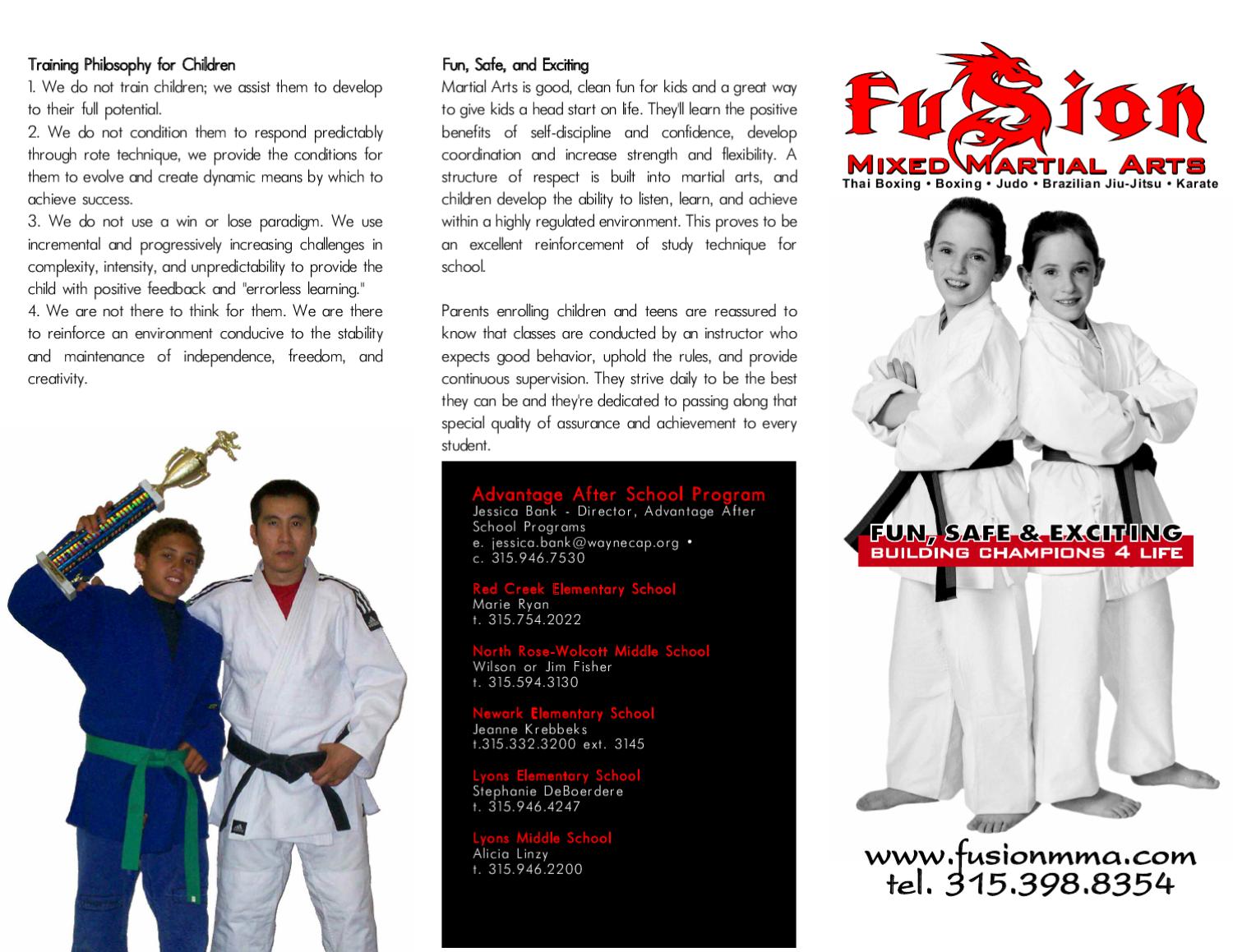 Fusion Mixed Martial Arts After School Program - Kid's Brochure by ...