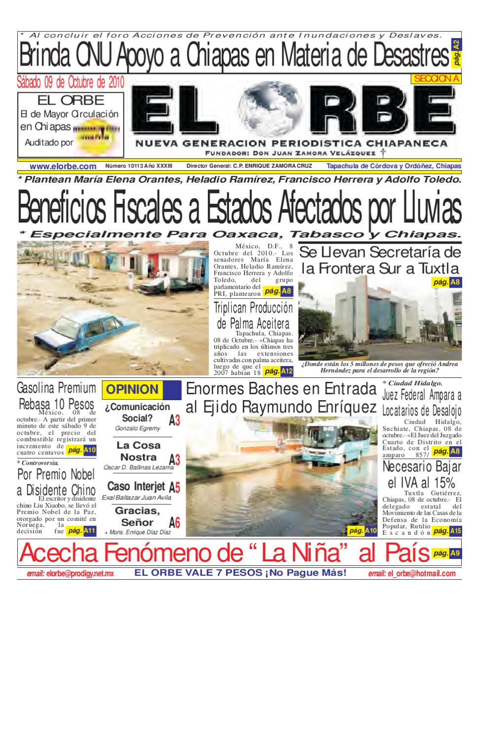 OCTUBRE 09 2010 by El Orbe - Issuu