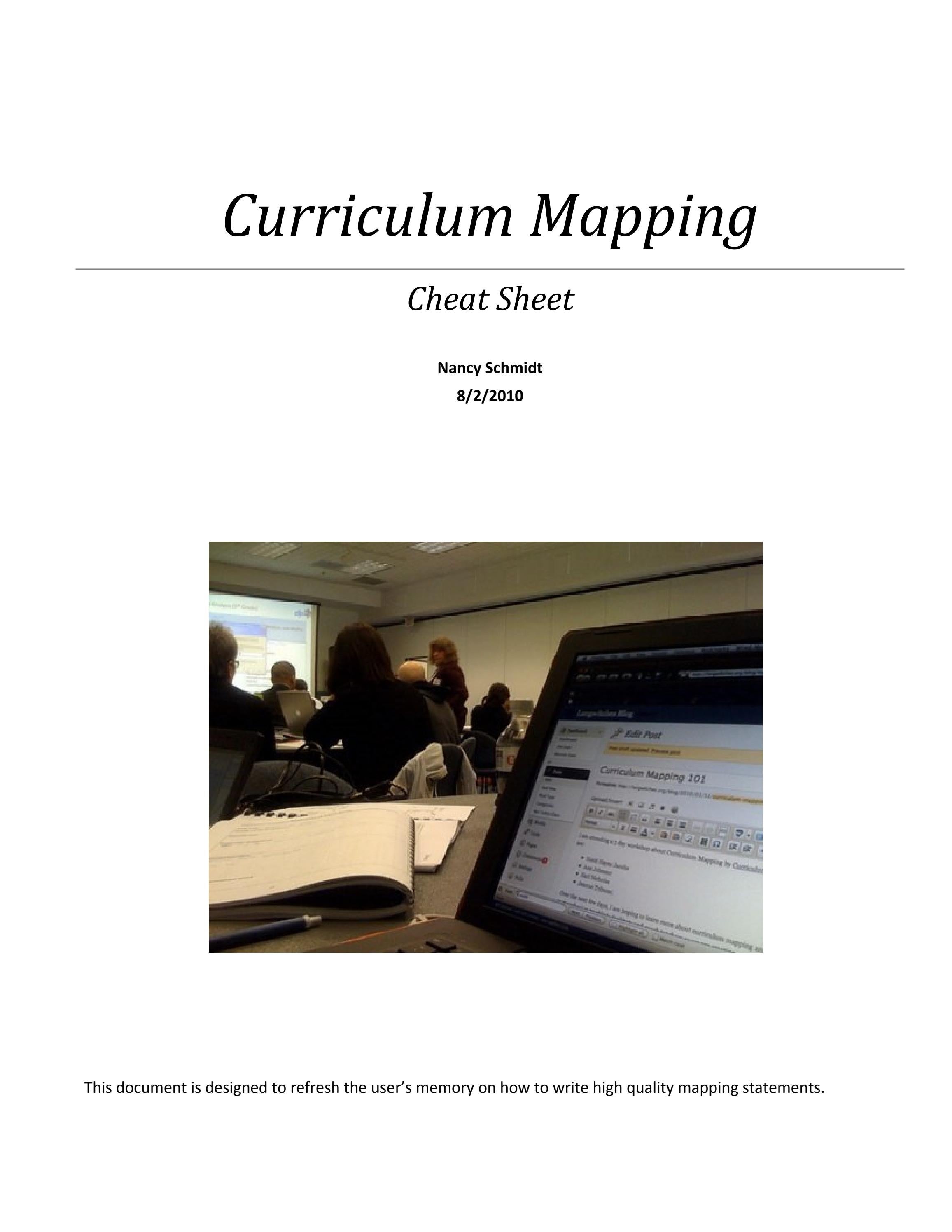 Curriculum Mapping Cheat Sheet by Michael Fisher - Issuu