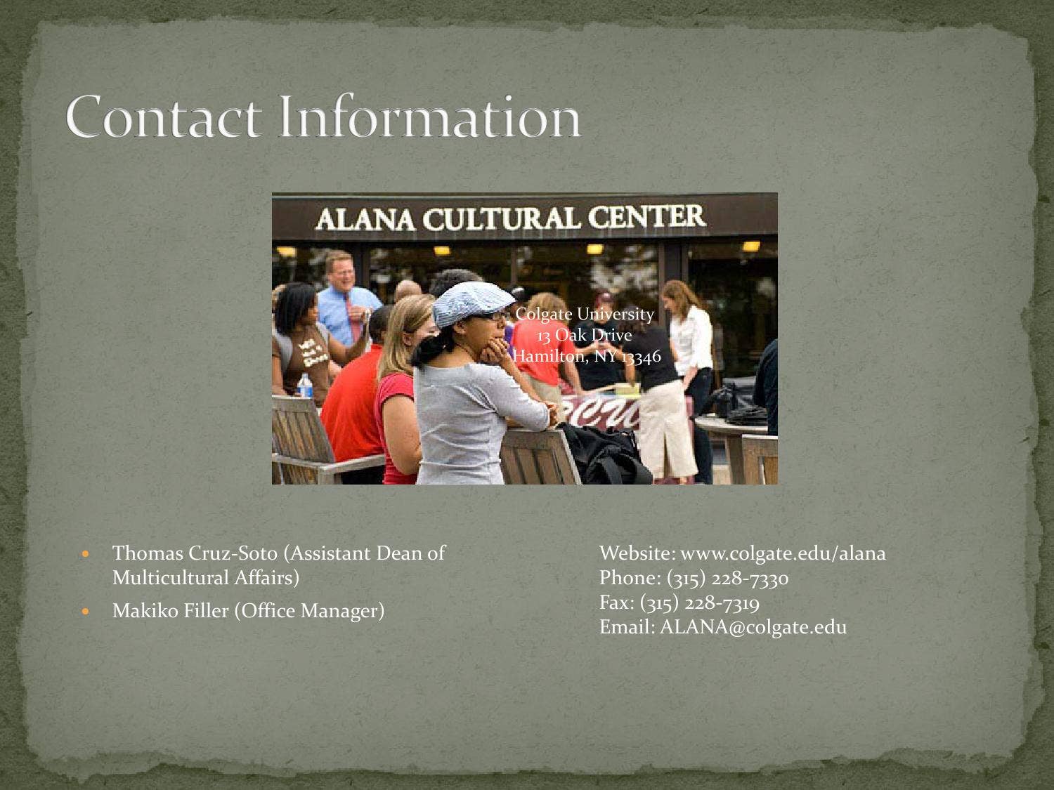 Alana Cultural Center by Colgate University - Issuu