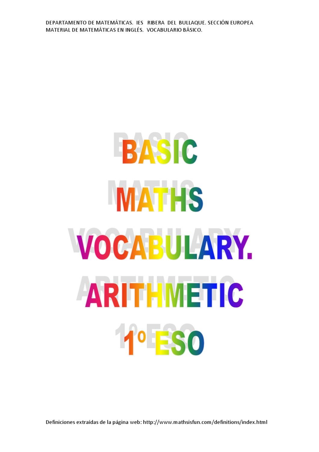 VOCABULARIO BÁSICO DE MATEMÁTICAS by Eva M Perdiguero - Issuu
