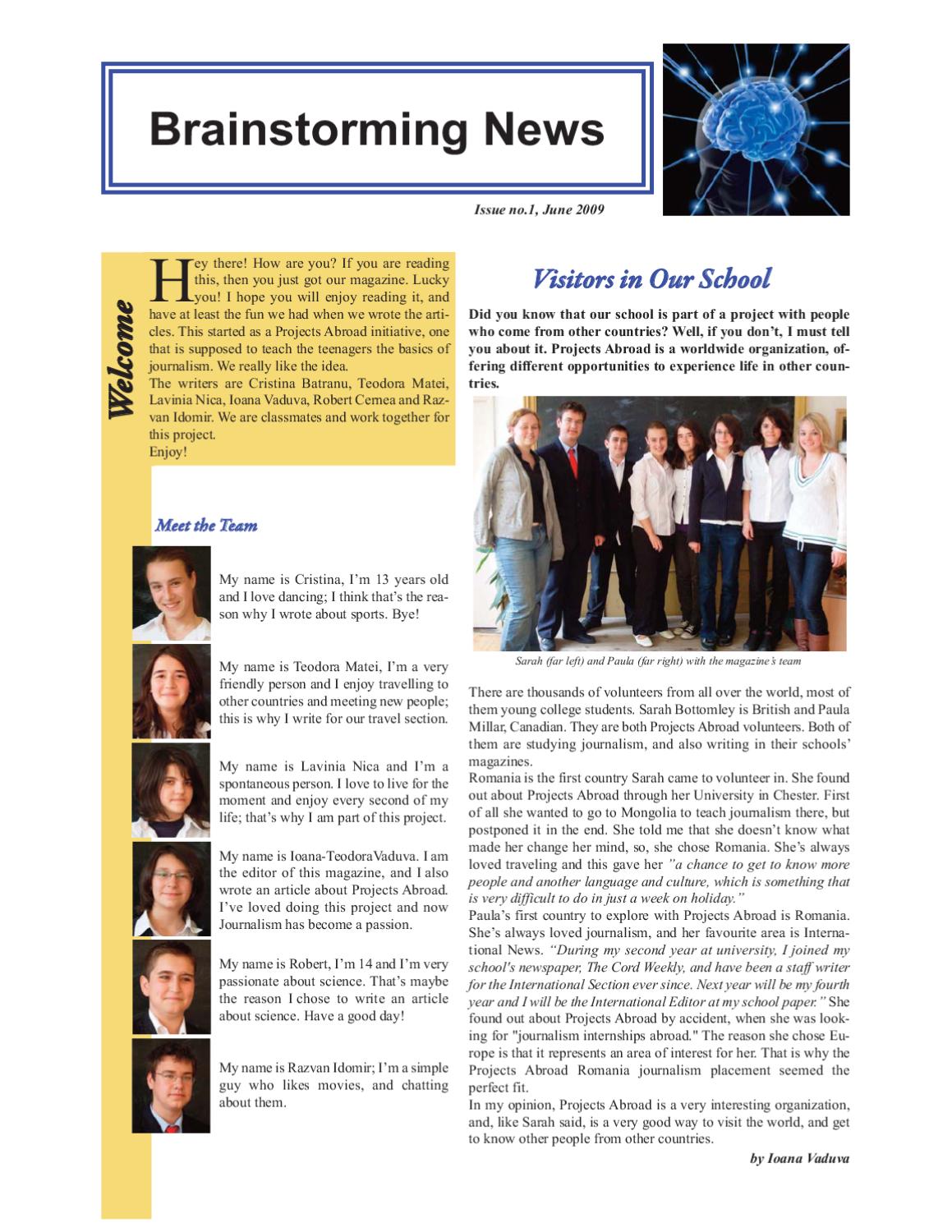 Brainstorming News, Issue no 1 by Projects Abroad - Issuu