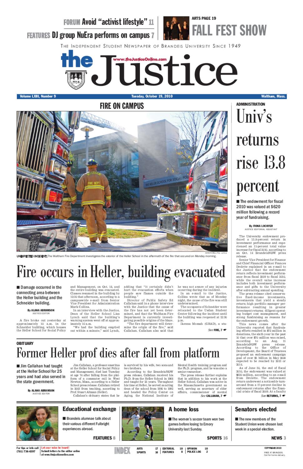 The Justice, October 19, 2010 issue by The Justice - Issuu