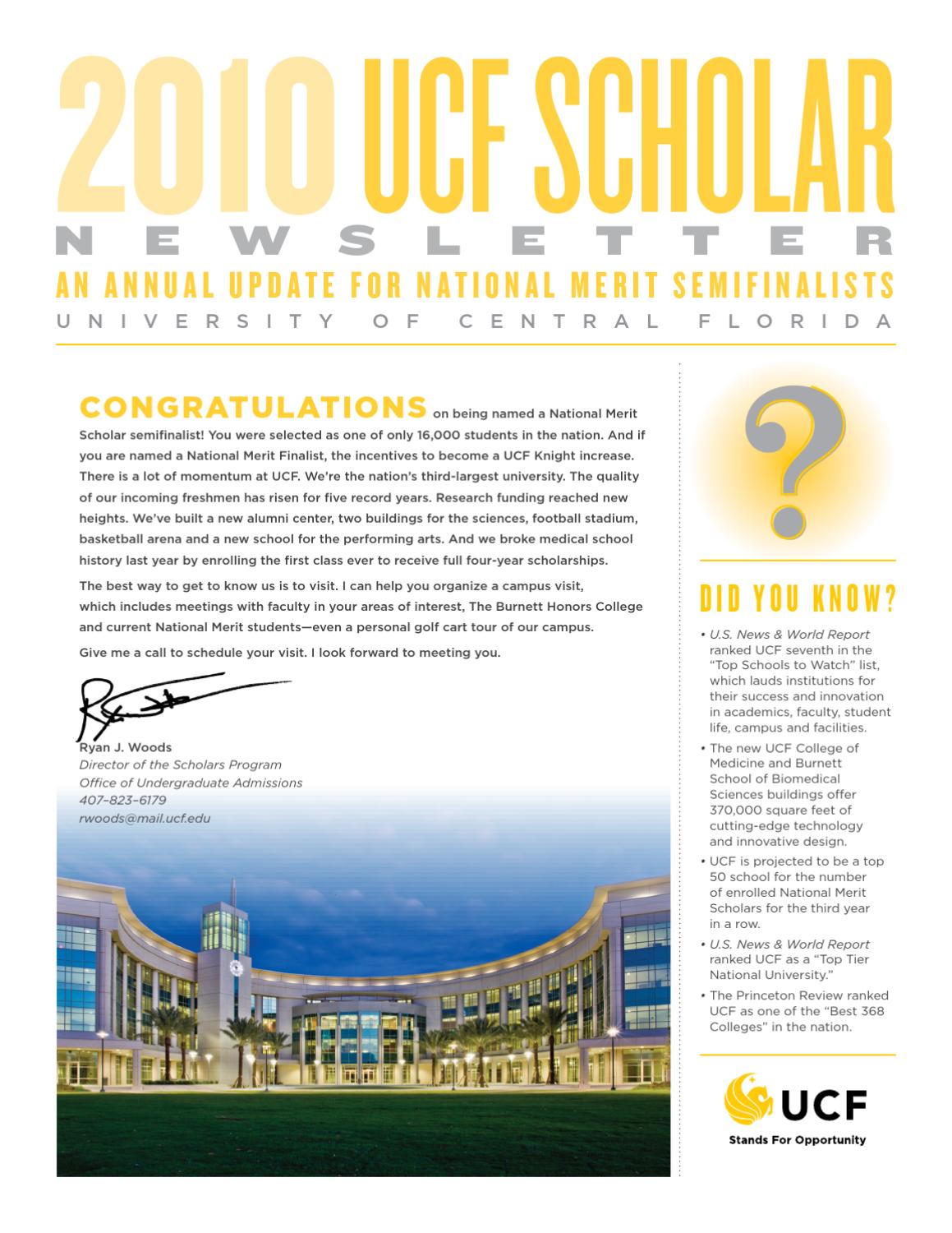 2010 UCF Scholar Newsletter by University of Central Florida - Issuu