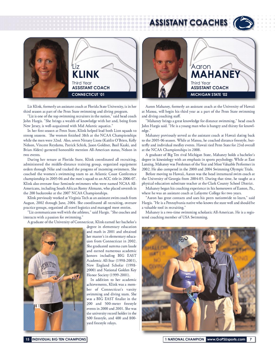 2010-11 Penn State Men's Swimming & Diving Yearbook by Penn State ...