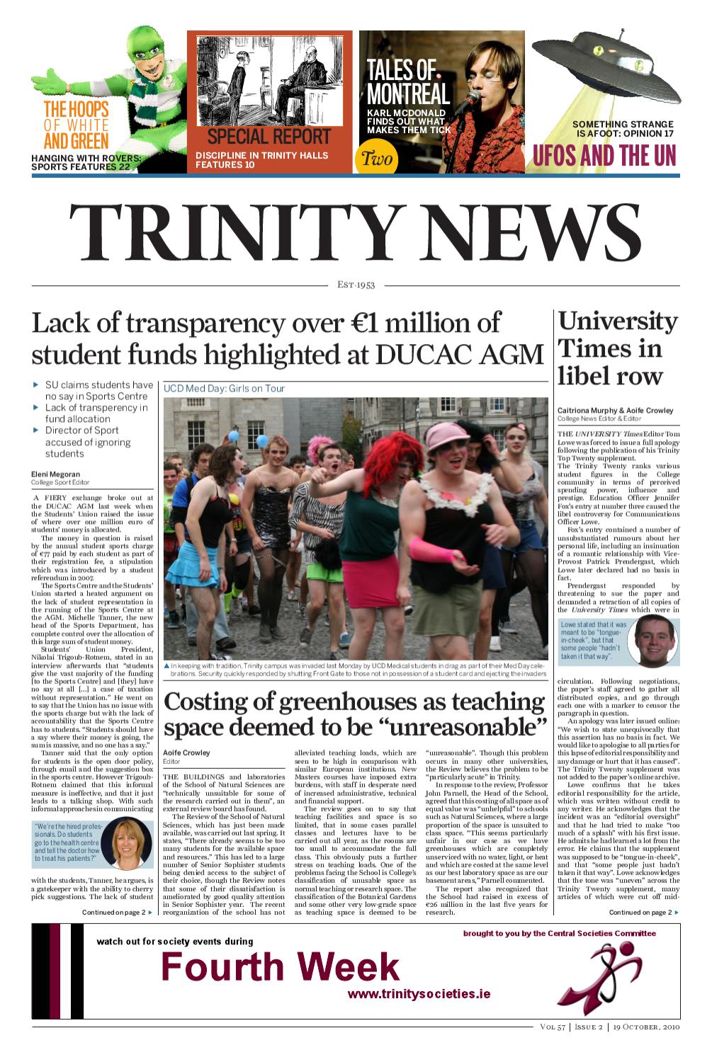 Trinity News Issue 2 2010-11 by Trinity News - Issuu