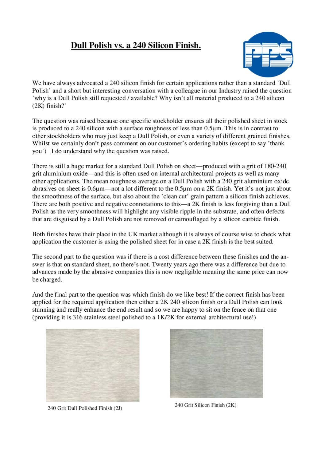 Dull Polish vs a 240 Silicon by Kirsty Davies - Issuu