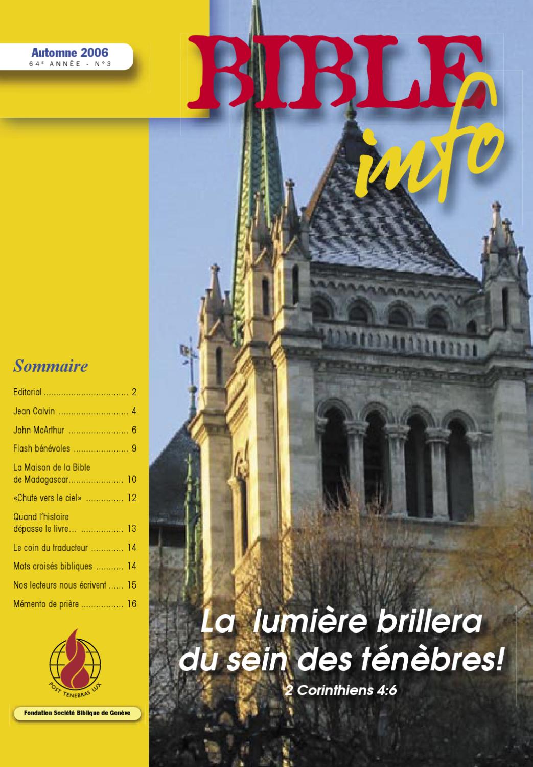 BibleInfo Automne 2006 by La Maison de la Bible - Issuu