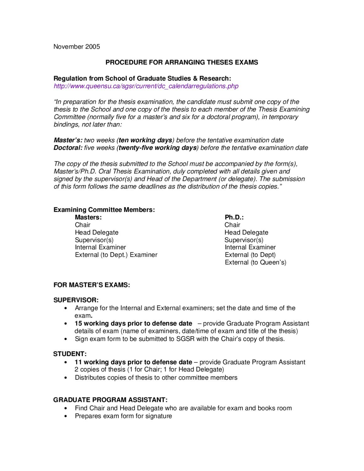 Procedurearrangingthesisexams By Queen s Faculty Of Engineering And procedurearrangingthesisexams-by-queen-s-faculty-of-engineering-and