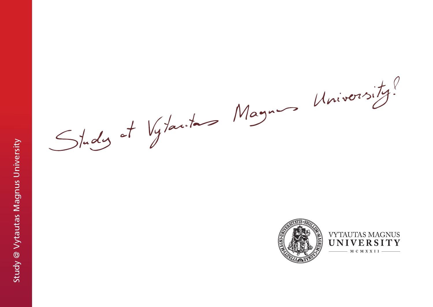Study at VMU! by Vytautas Magnus University - Issuu