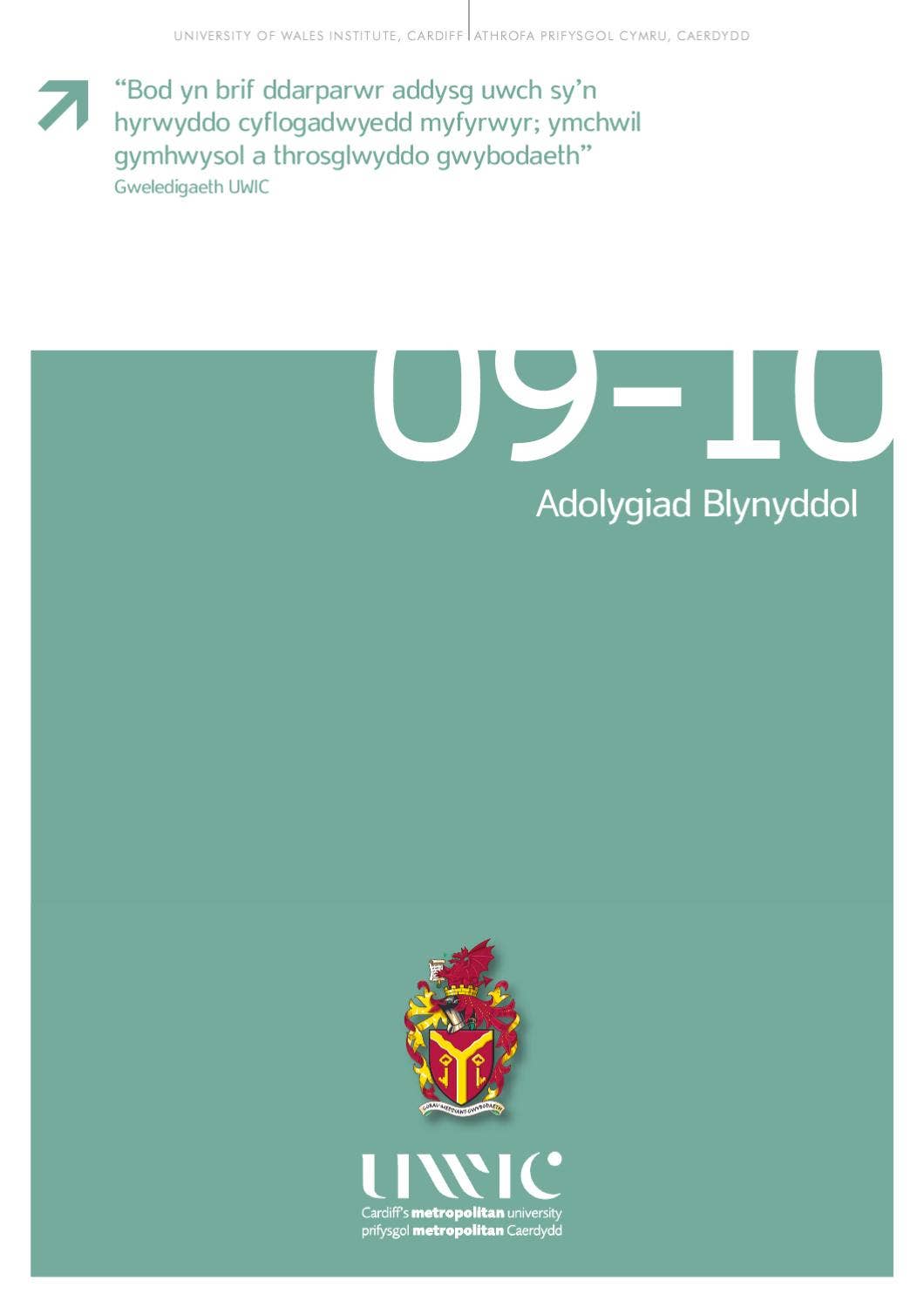 UWIC Annual Review 2010 Welsh by Cardiff Metropolitan University - Issuu
