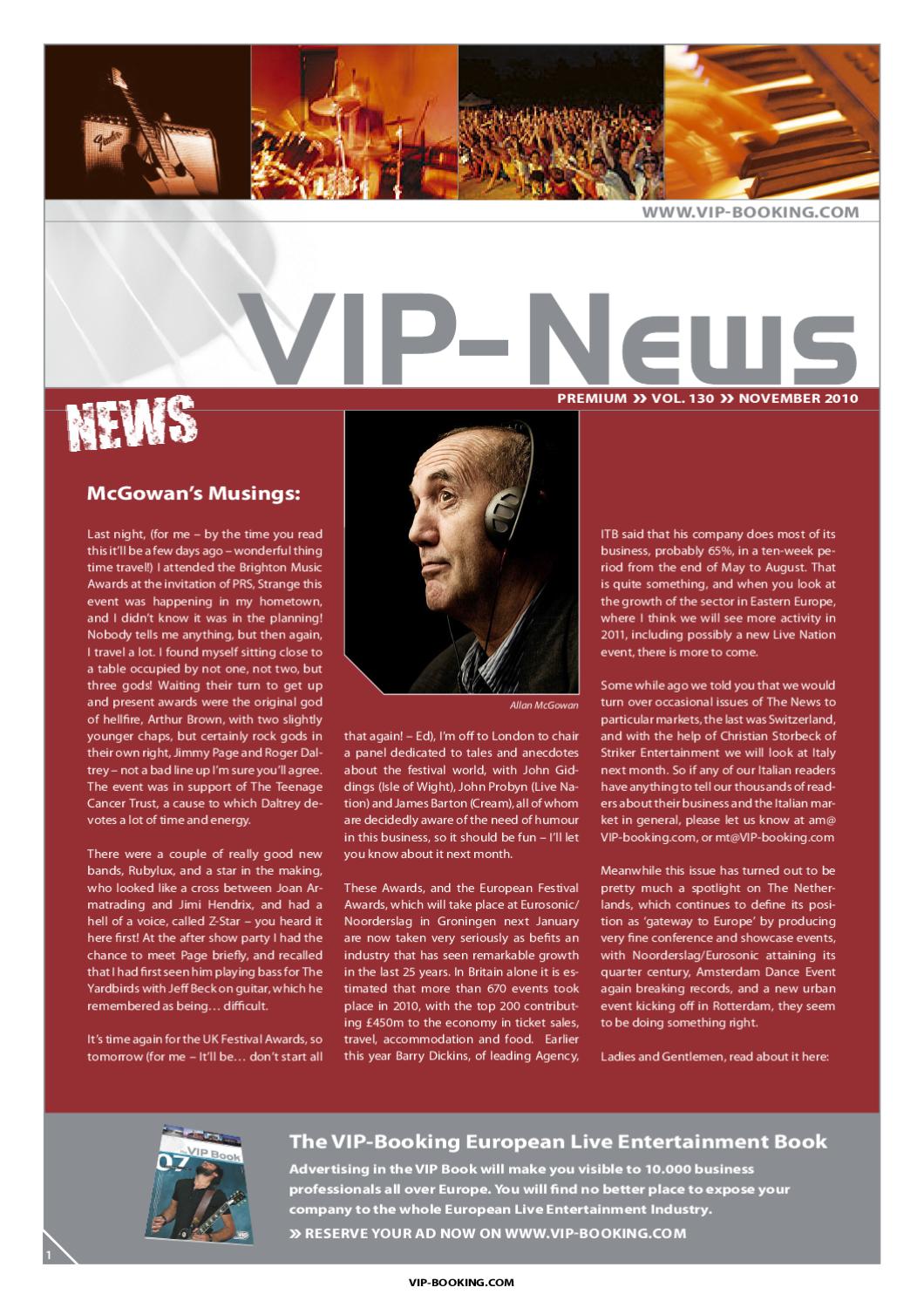VIP-News Premium, Vol. 130 - November 2010 by VIP-Booking.com - Issuu