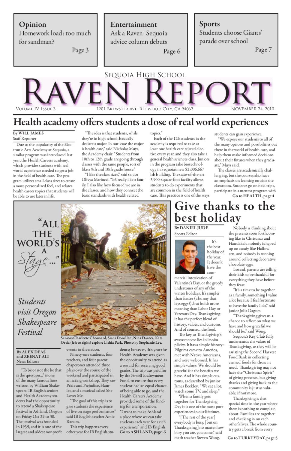 Raven Report Issue 3 by Sequoia High School Raven Report - Issuu