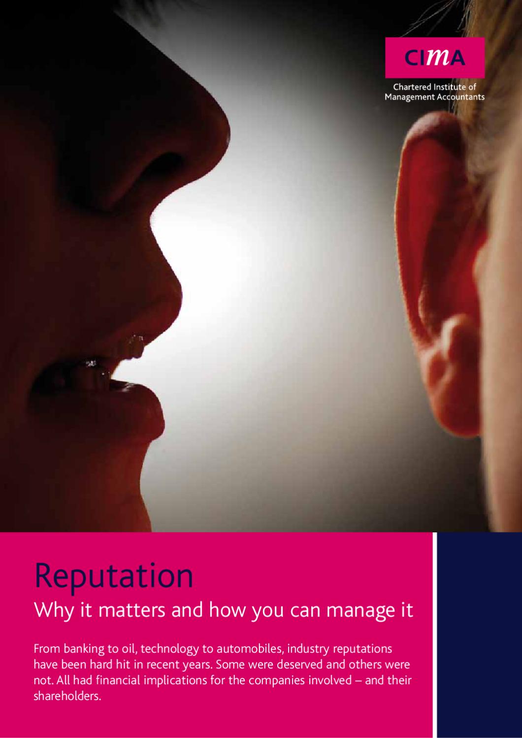 Reputation – why it matters and how you can manage it by Chartered ...