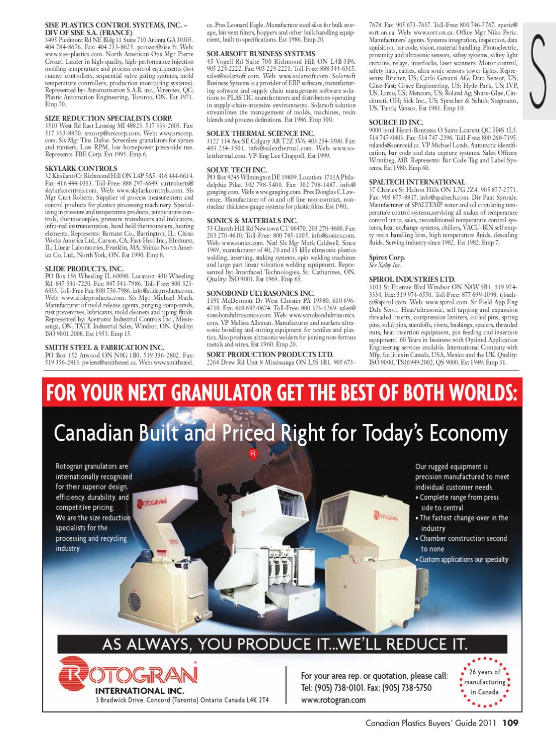 Canadian Plastics Buyers' Guide 2011 by Annex Business Media - Issuu