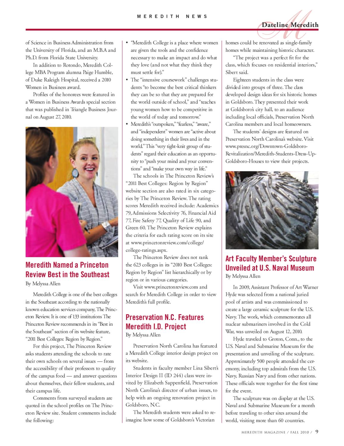 Meredith Magazine Fall 2010 by Meredith College - Issuu