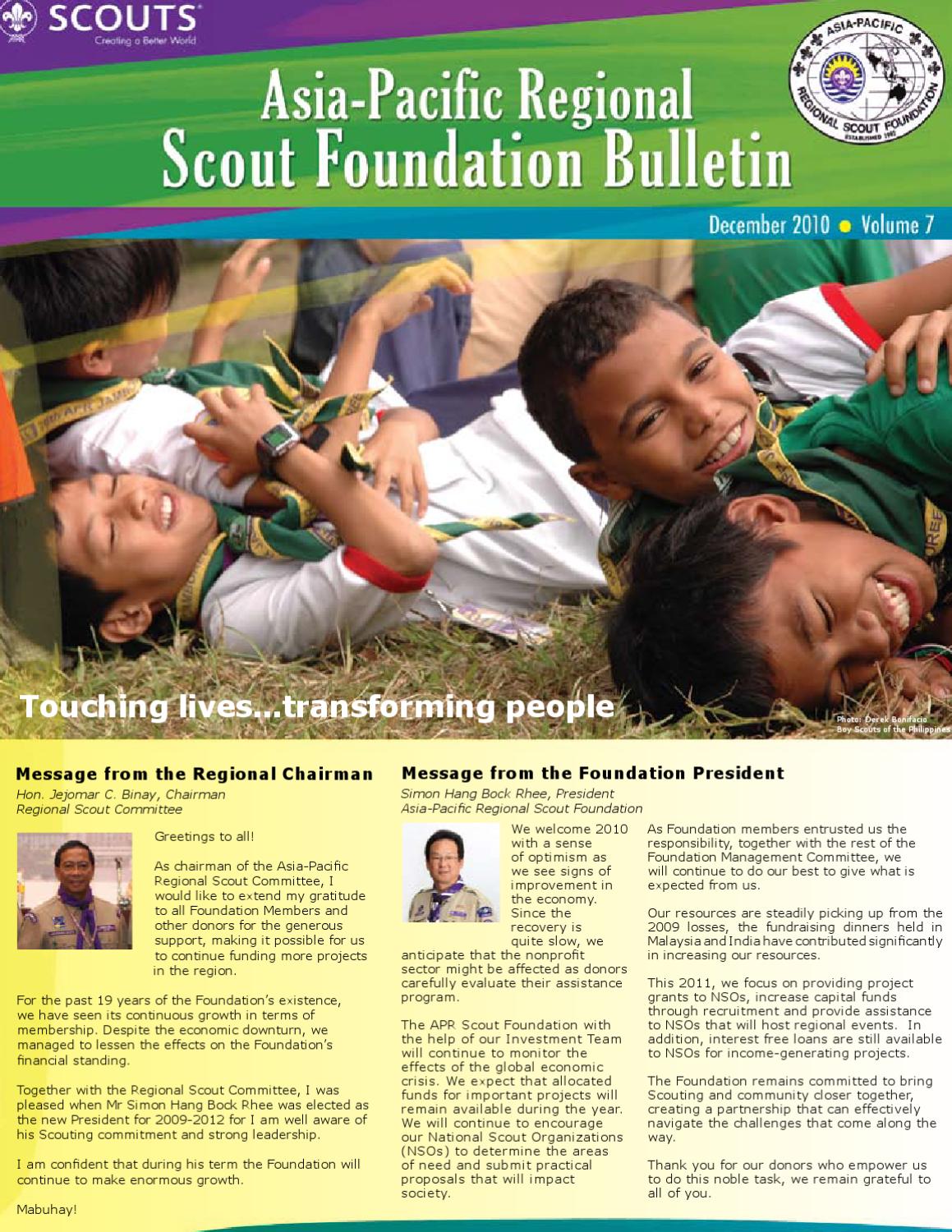 APR Scout Foundation Bulletin 2010 by World Organization of the Scout ...