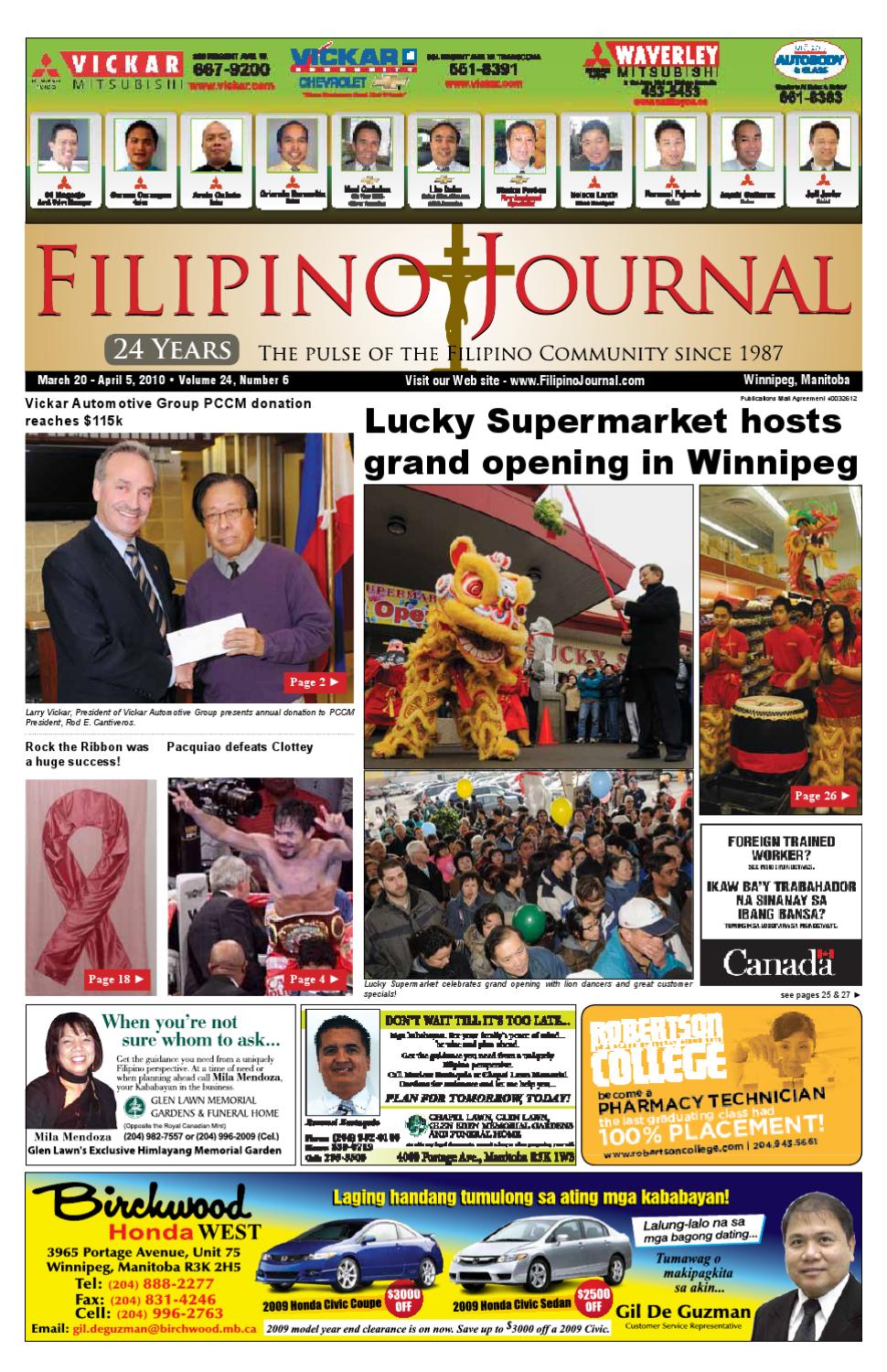 Filipino Journal Winnipeg Volume 24 Number 6 by Filipino Journal - Issuu