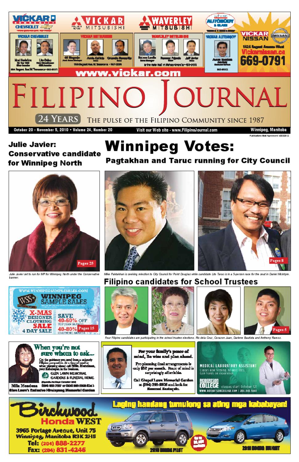 Filipino Journal Winnipeg Volume 24 Number 20 by Filipino Journal - Issuu