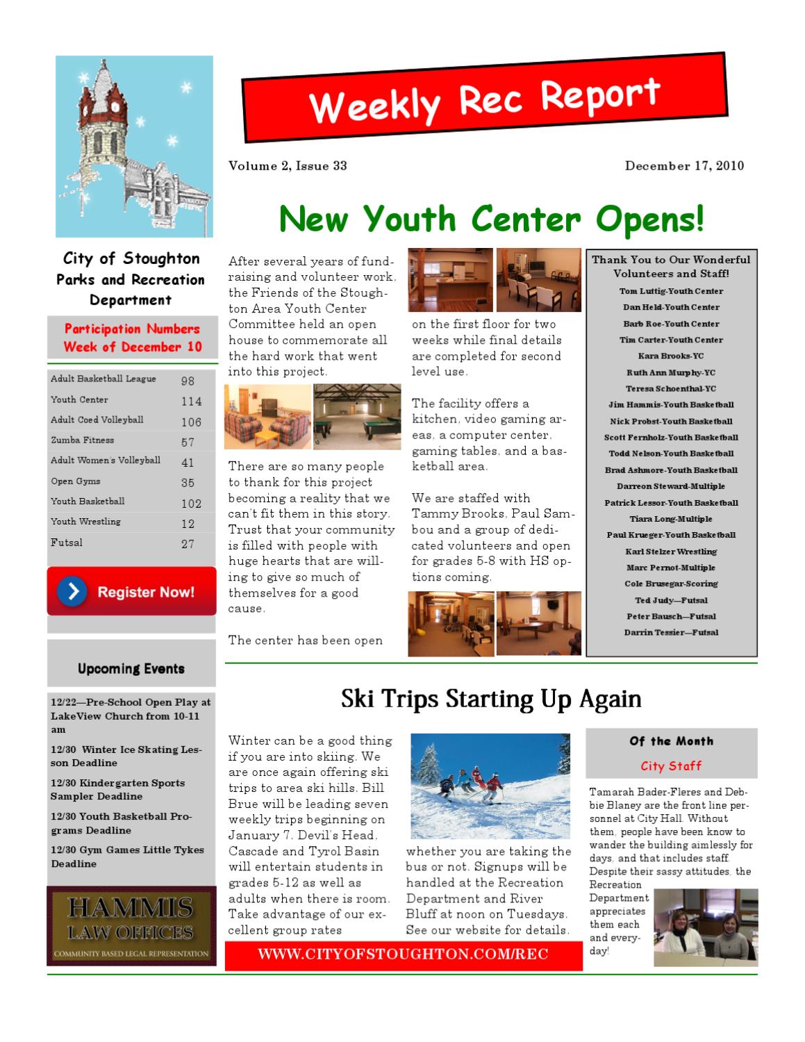 Rec Department Newsletter 12/17/2010 by City of Stoughton - Issuu