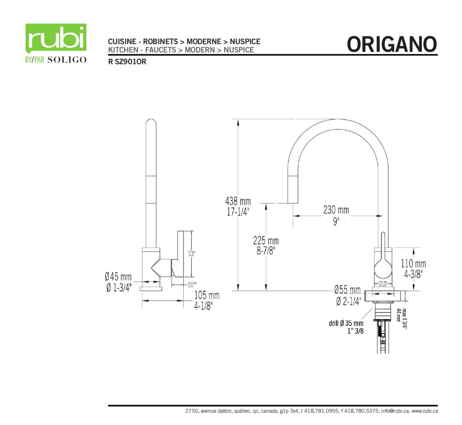 Origano NuSpice kitchen faucets specification by Rubi Soligo - Issuu