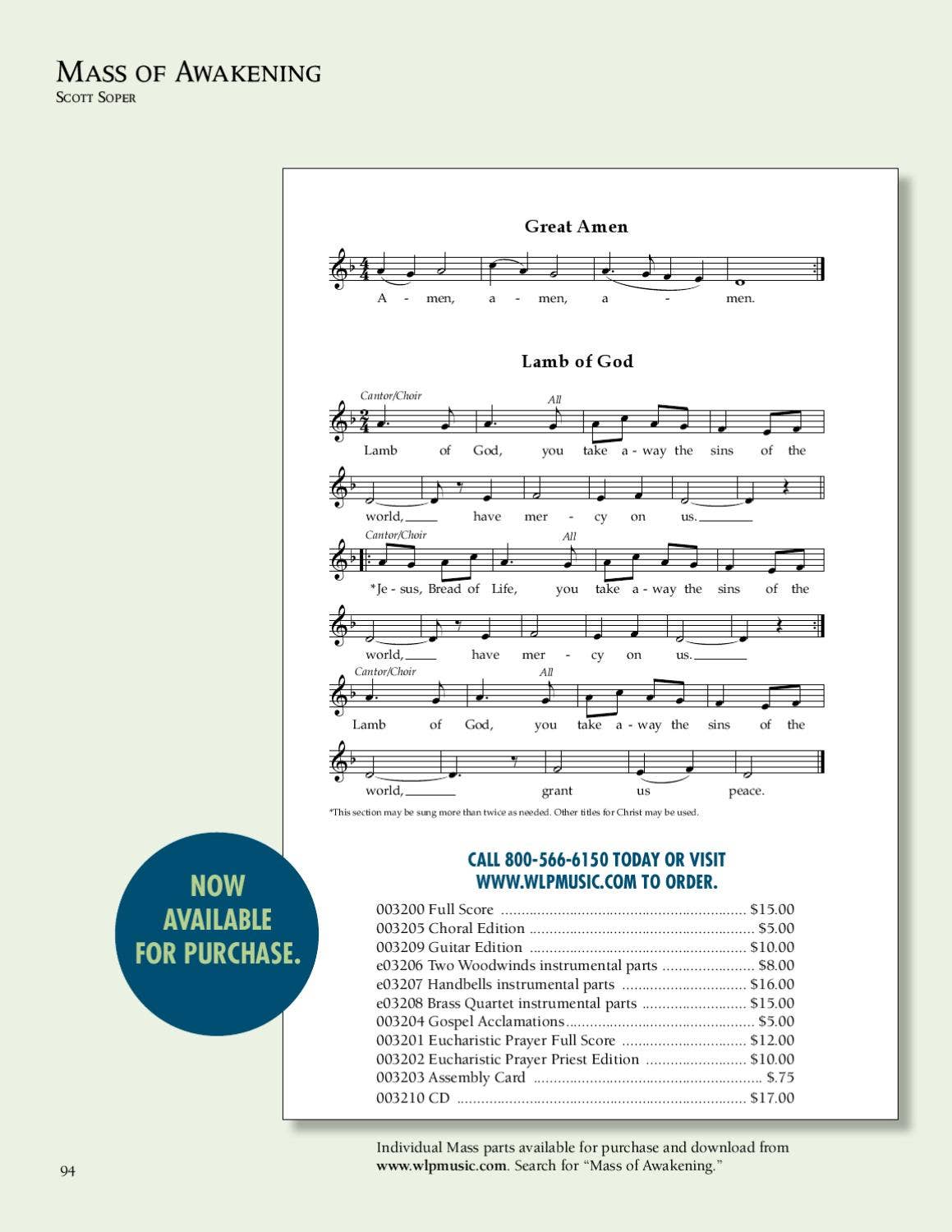 WLP Presents: Musical Settings of the Mass by World Library ...