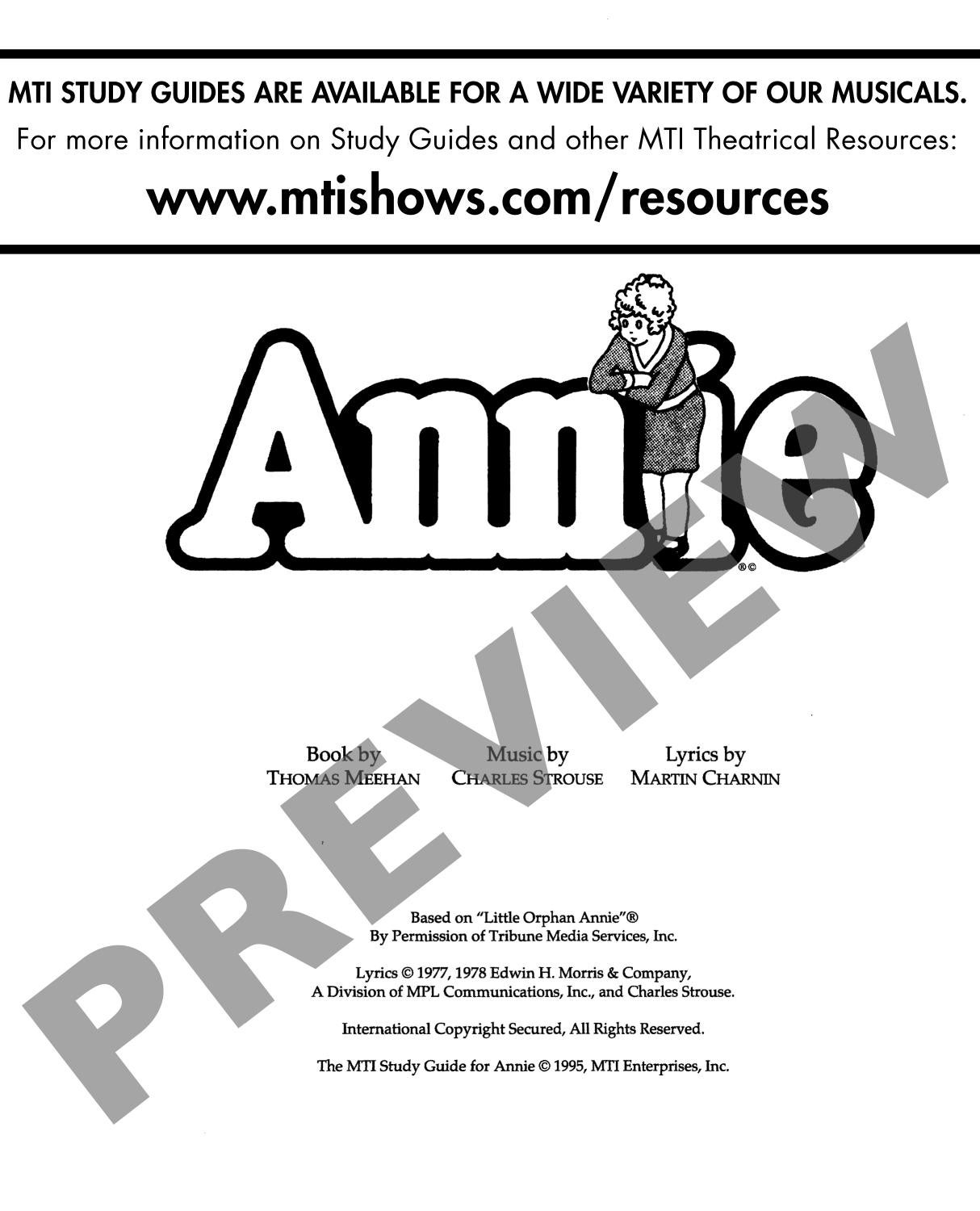 ANNIE Study Guide - Preview by Music Theatre International - Issuu
