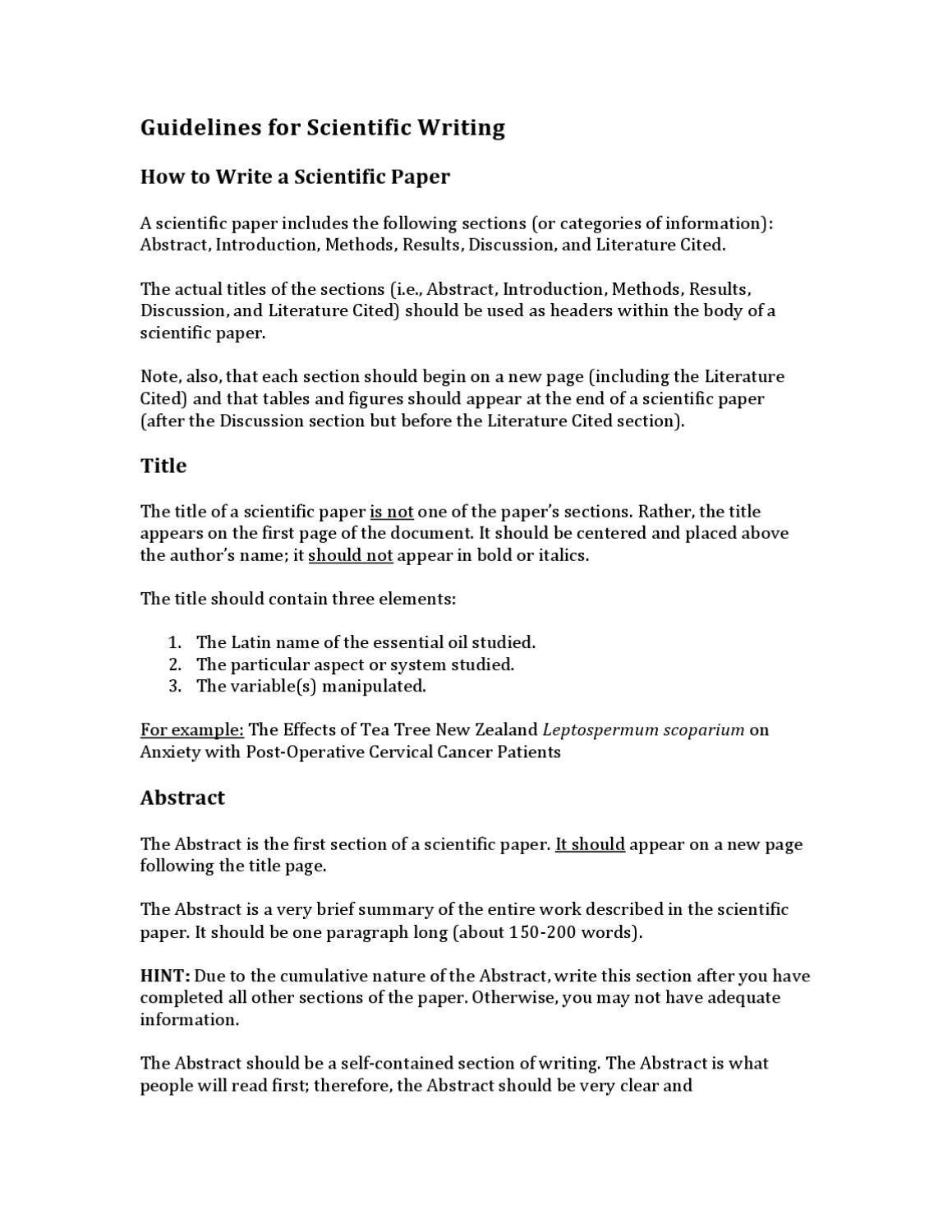 How To Write A Scientific Paper
