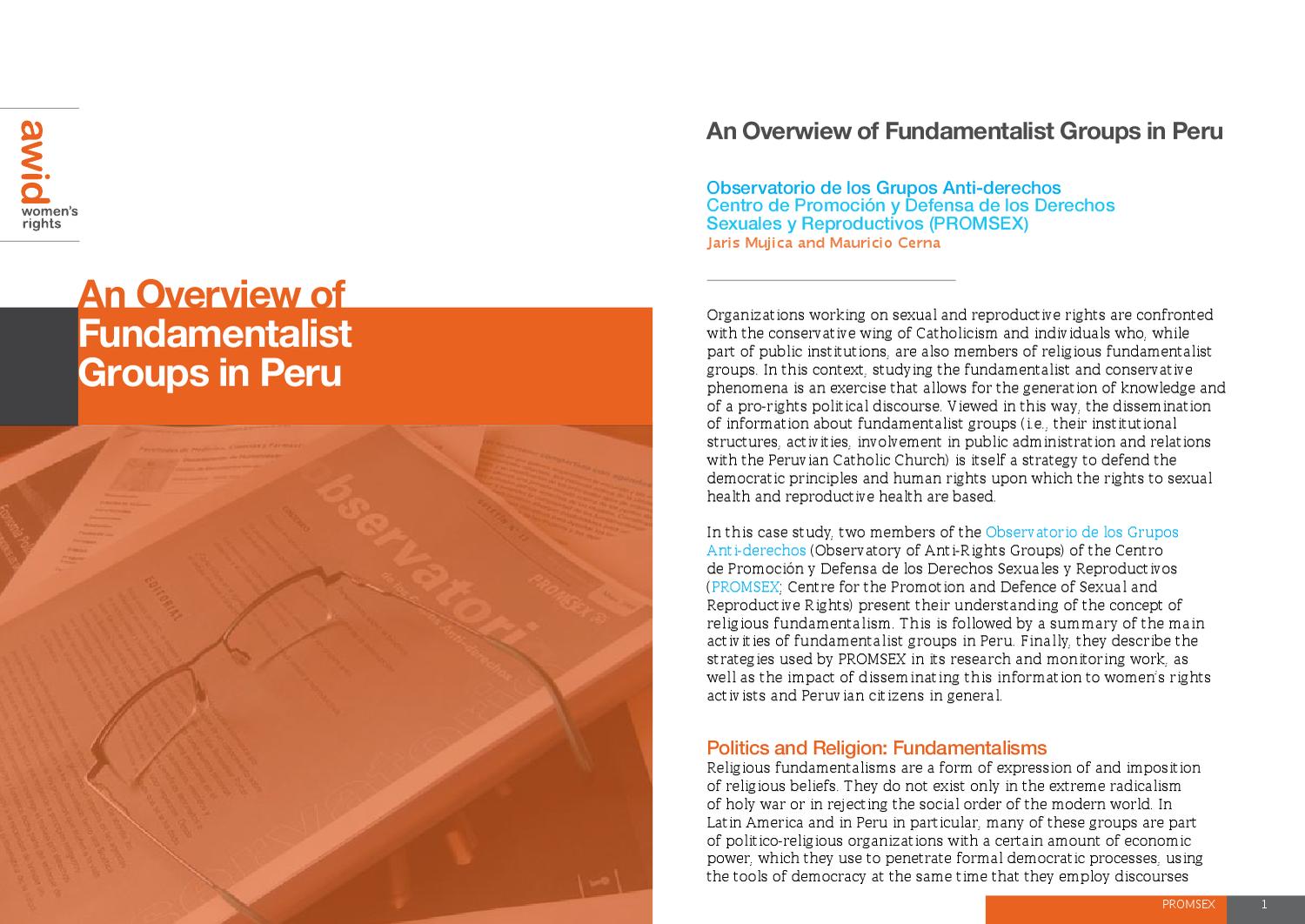 An Overview of Fundamentalist Groups in Peru by AWID - Issuu
