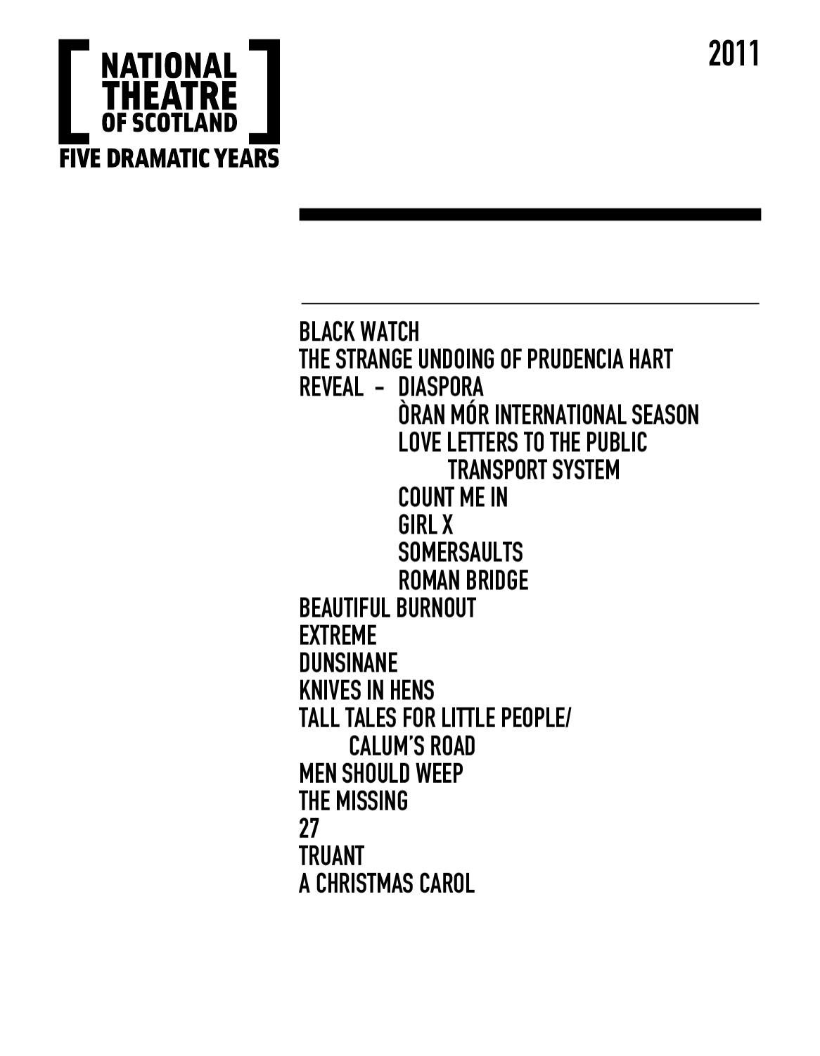 2011 - National Theatre of Scotland brochure - Five Dramatic Years by ...