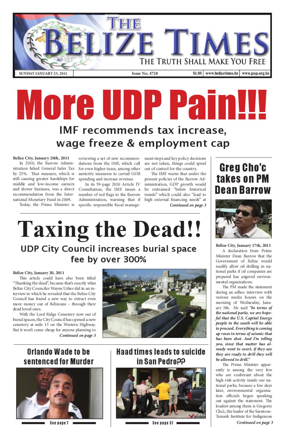 Belize Times January 23, 2011 by Belize Times Press - Issuu