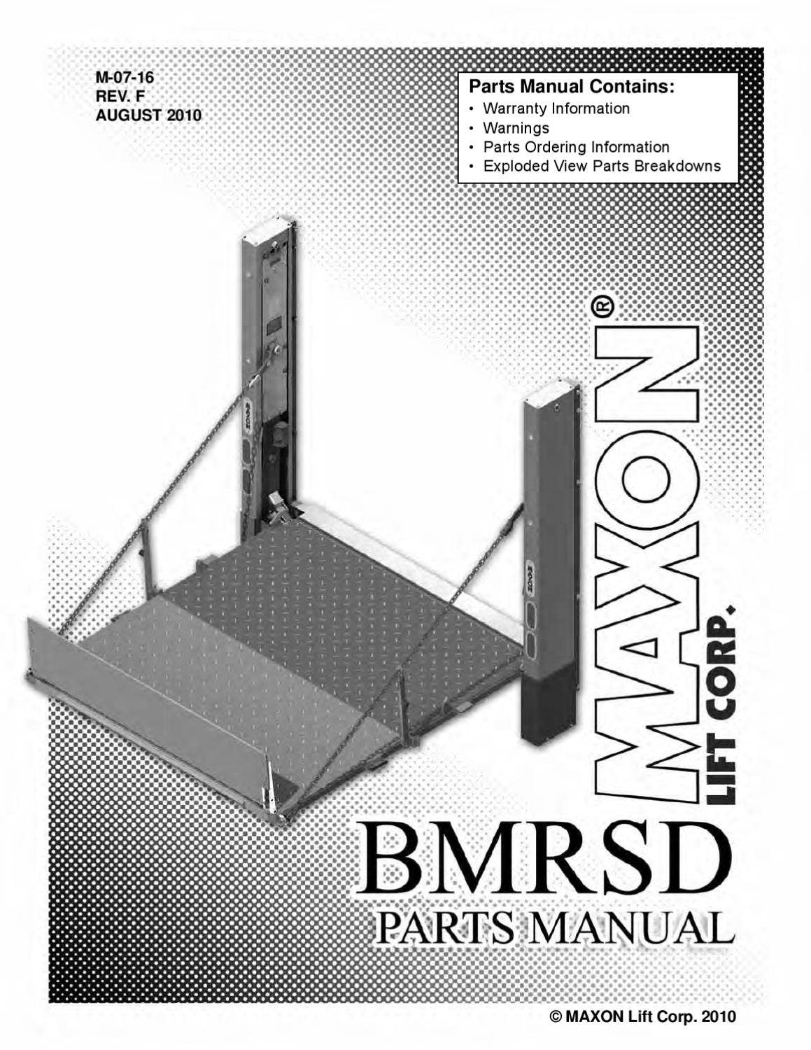 Maxon BMRSD Series Liftgate by THE Liftgate Parts Co. - Issuu