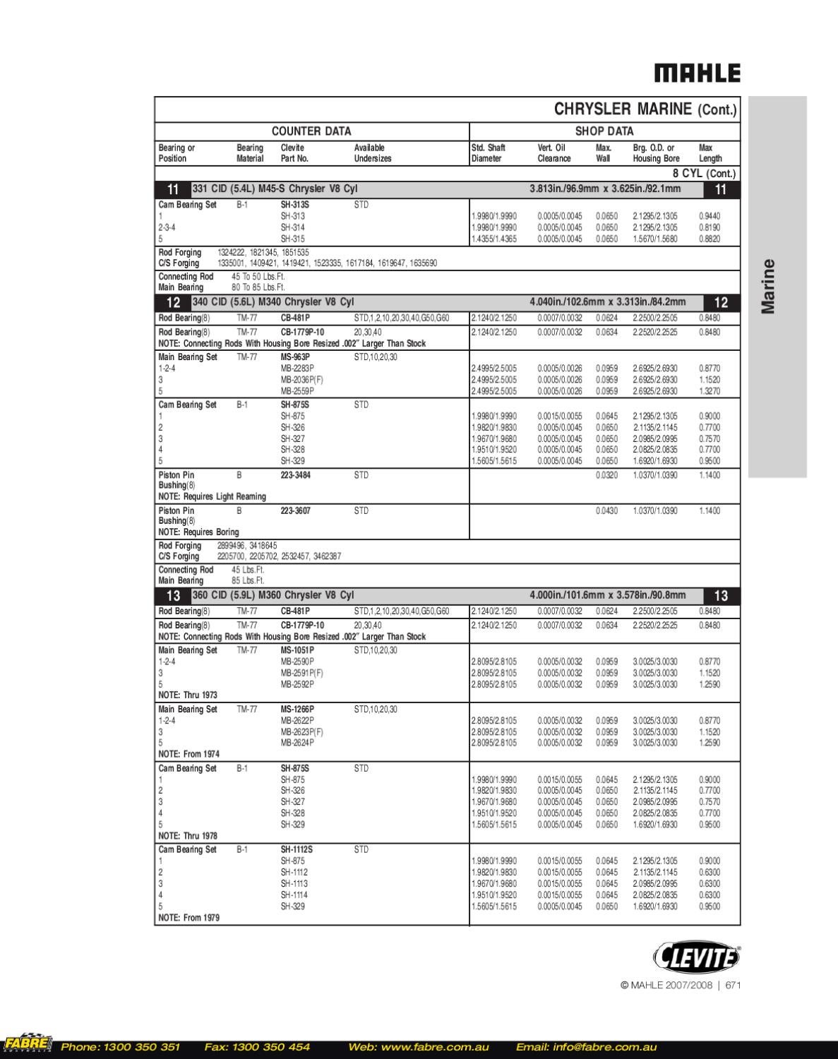 07 08 Clevite Bearings Catalog Part 2 by Fabre Australia - Issuu