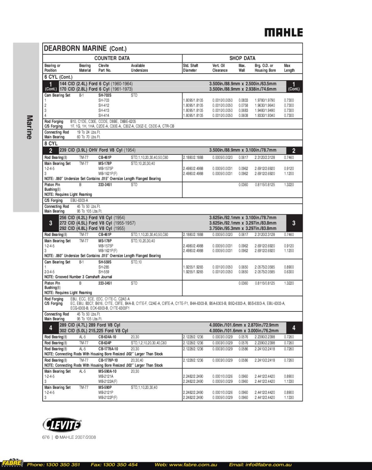 07 08 Clevite Bearings Catalog Part 2 by Fabre Australia - Issuu