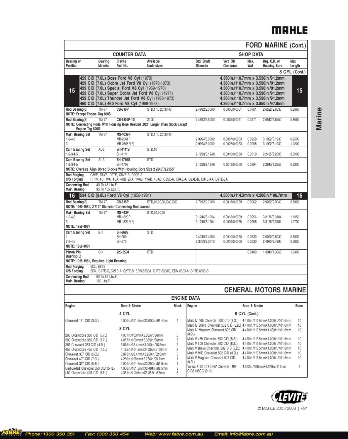07 08 Clevite Bearings Catalog Part 2 by Fabre Australia - Issuu